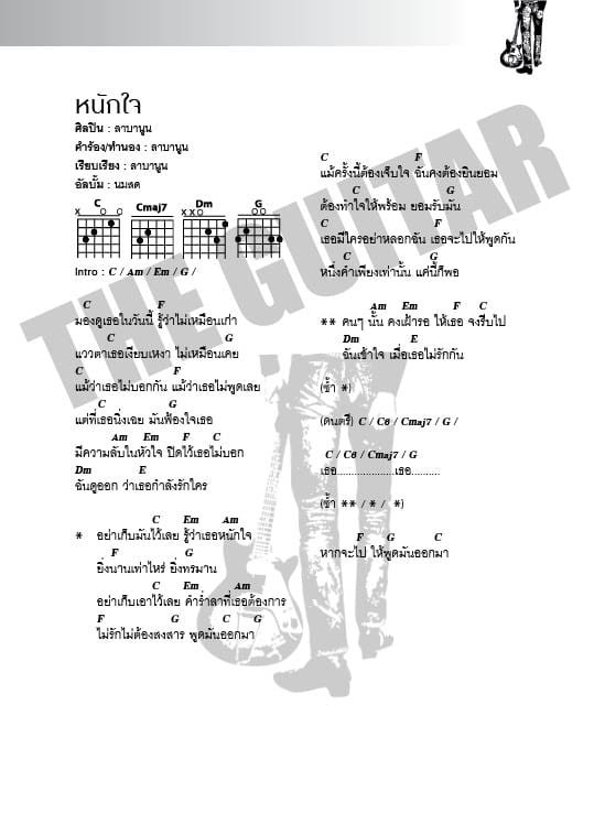 หนักใจ : Labanoon (คอร์ดเพลง) – The Guitar Mag