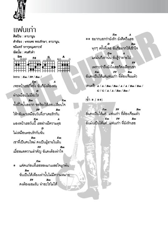 แฟนเก่า : Labanoon (คอร์ดเพลง) – The Guitar Mag