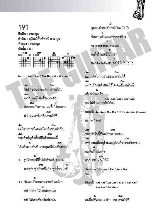 191 : Labanoon (คอร์ดเพลง) – The Guitar Mag