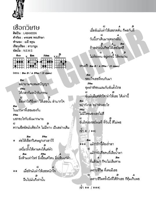 เชือกวิเศษ : Labanoon (คอร์ดเพลง) – The Guitar Mag