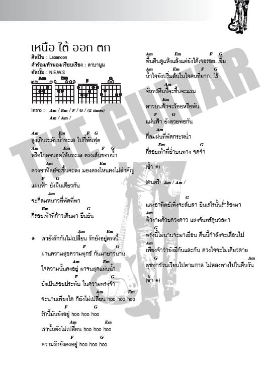 เหนือ ใต้ ออก ตก : Labanoon (คอร์ดเพลง) - The Guitar Mag