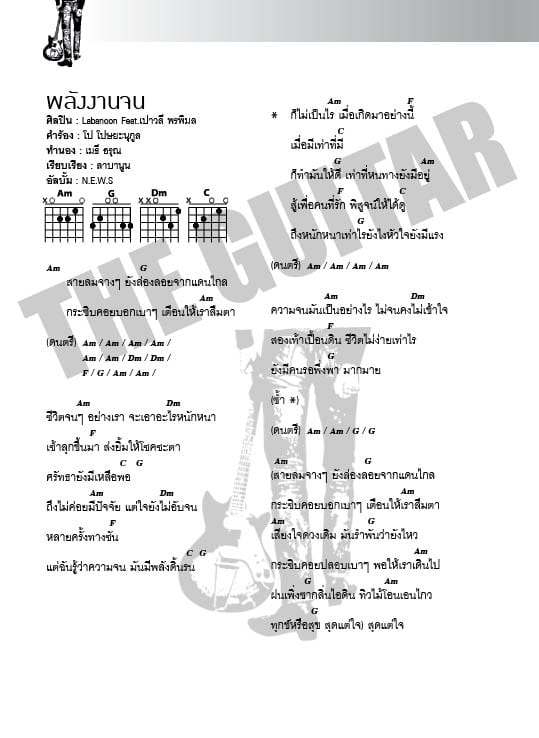 พลังงานจน : Labanoon (คอร์ดเพลง) – The Guitar Mag