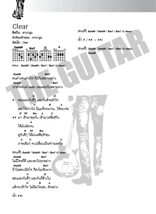 Clear : Labanoon (คอร์ดเพลง) – The Guitar Mag