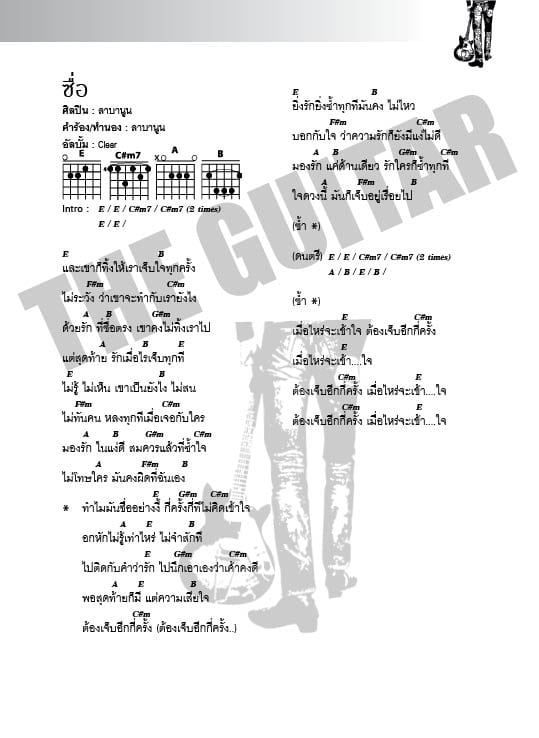 ซื่อ : Labanoon (คอร์ดเพลง) – The Guitar Mag