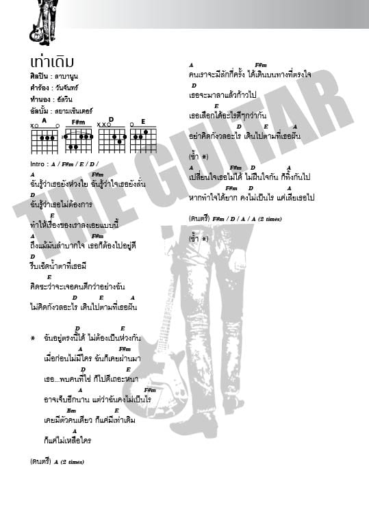 เท่าเดิม : Labanoon (คอร์ดเพลง) – The Guitar Mag